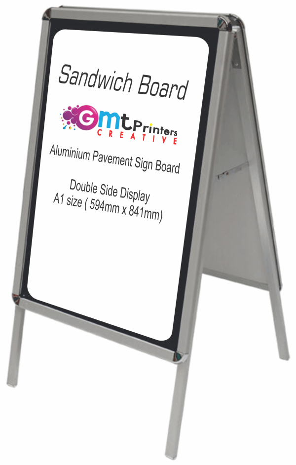 Sandwich Board - Aluminum Frame | Double-Sided Pavement Signboard With ...